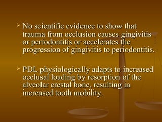 Occlusion in Periodontics | PPT