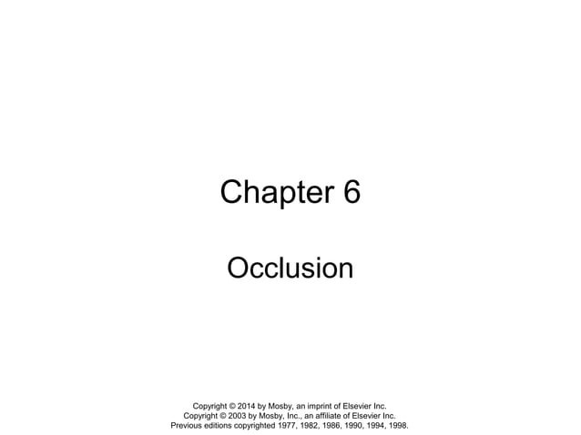 Basic Occlusion | PPT
