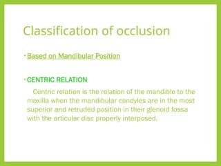 Occlusion – Basic concepts presentation | PPT