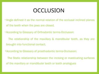Occlusion – Basic concepts presentation | PPT