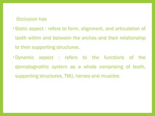 Occlusion – Basic concepts presentation | PPT