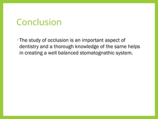 Occlusion – Basic concepts presentation | PPT