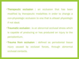 Occlusion – Basic concepts presentation | PPT