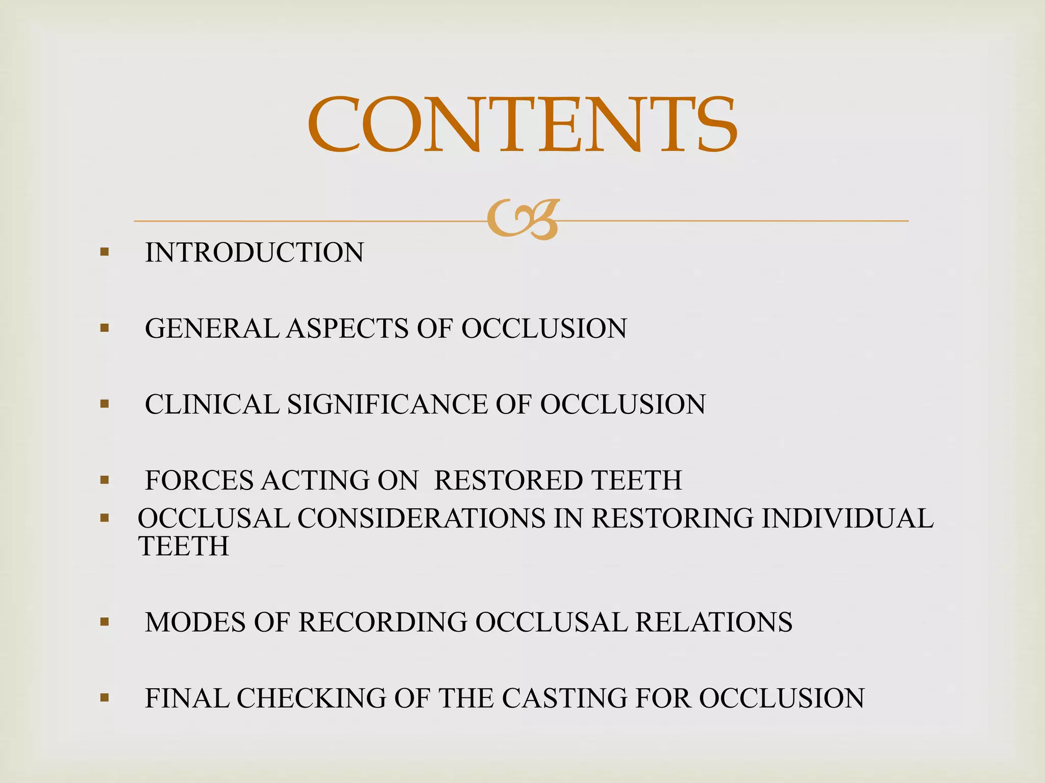 Occlusion in conservative dentistry | PPTX