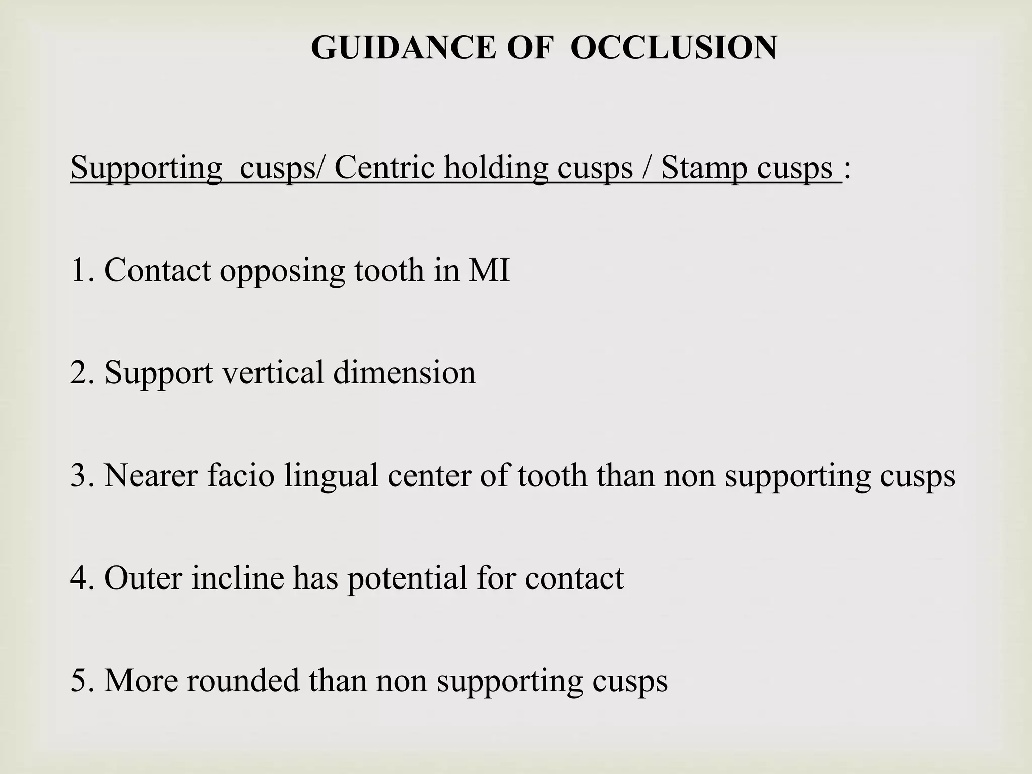 Occlusion in conservative dentistry | PPTX