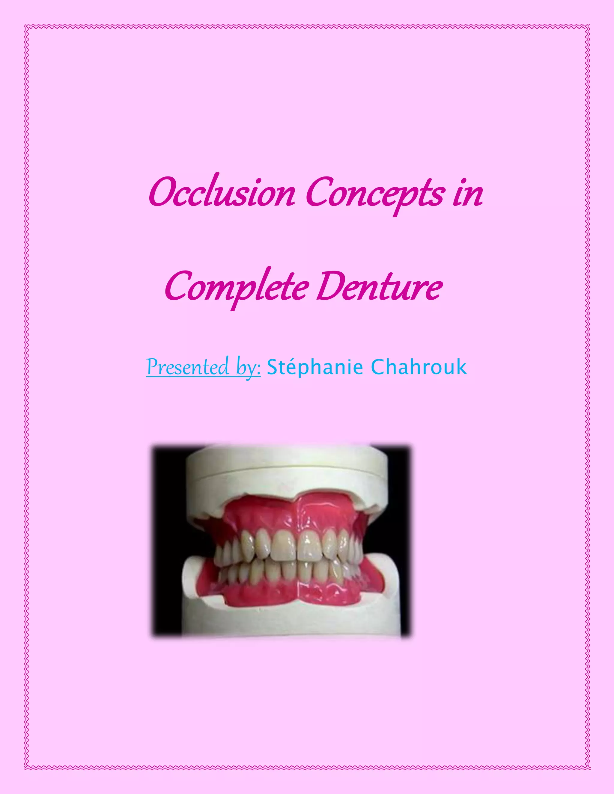 Occlusion in complete denture | DOCX