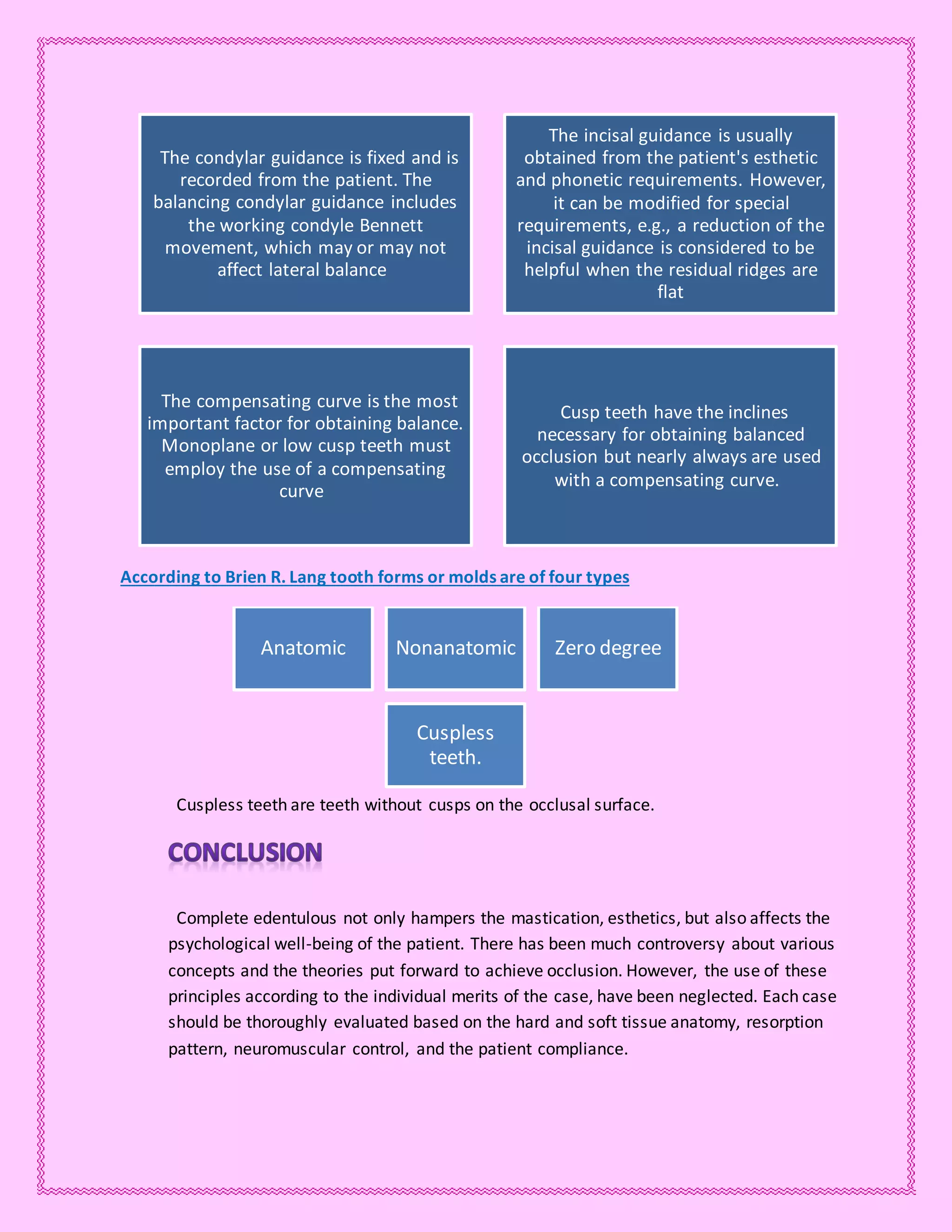 Occlusion in complete denture | DOCX