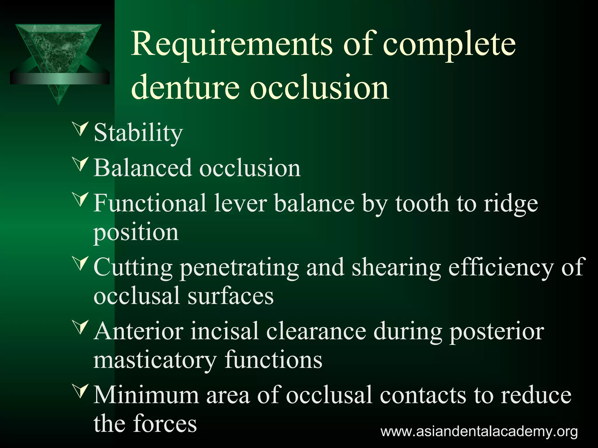 Occlusion in complete denture | PPT