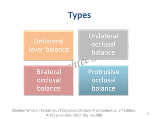 Occlusion in Complete Denture | PPTX