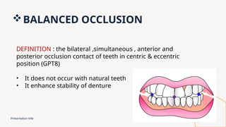 OCCLUSION IN COMPLETE DENTURE PROSTHO.pptx
