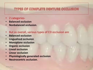 OCCLUSION IN COMPLETE DENTURES.pptx