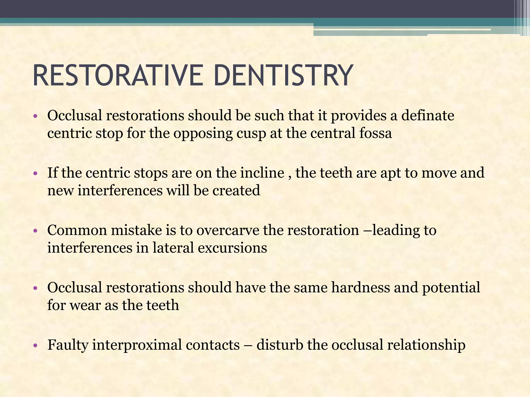 Occlusion in dentistry | PPTX