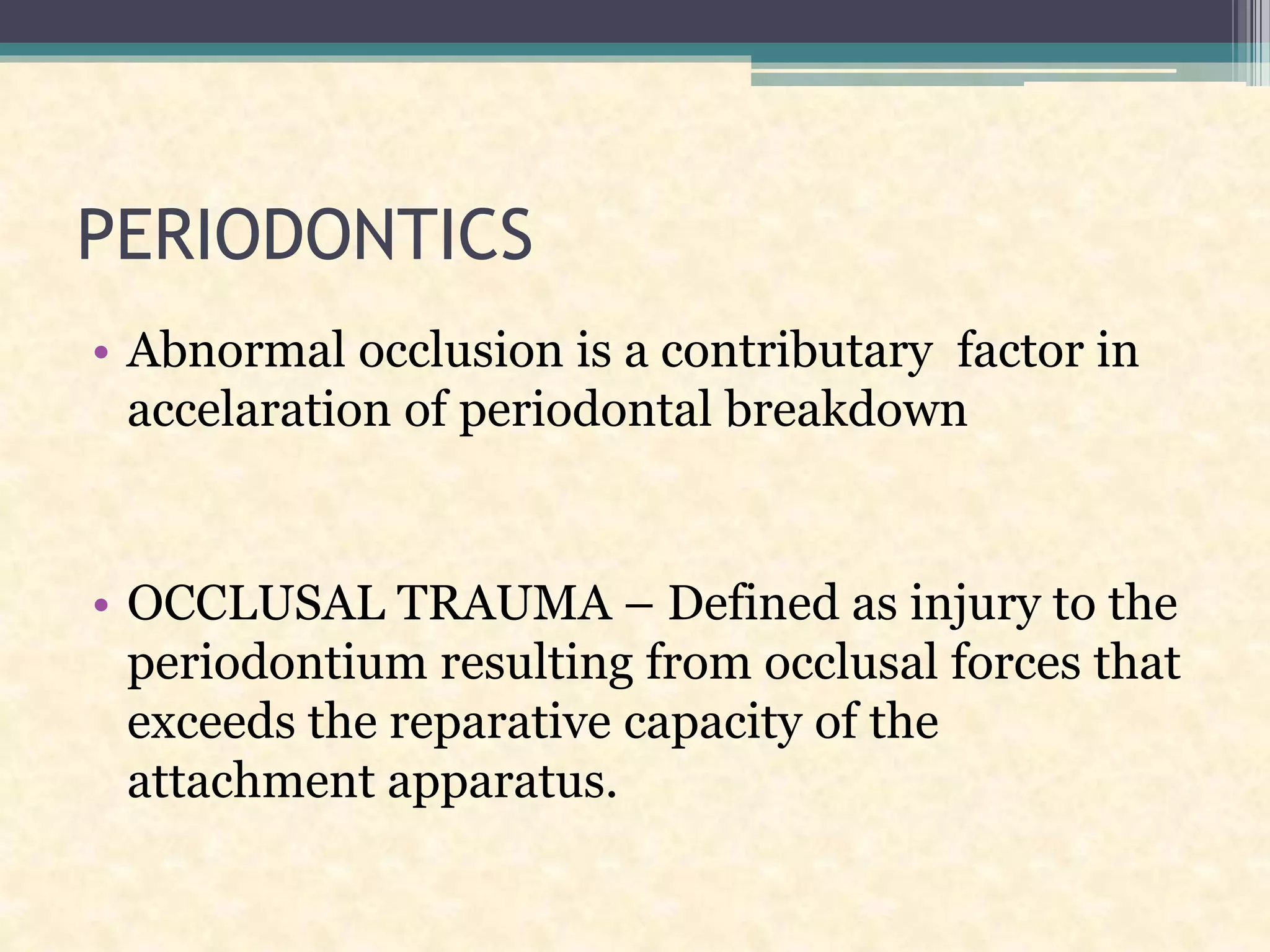 Occlusion in dentistry | PPTX