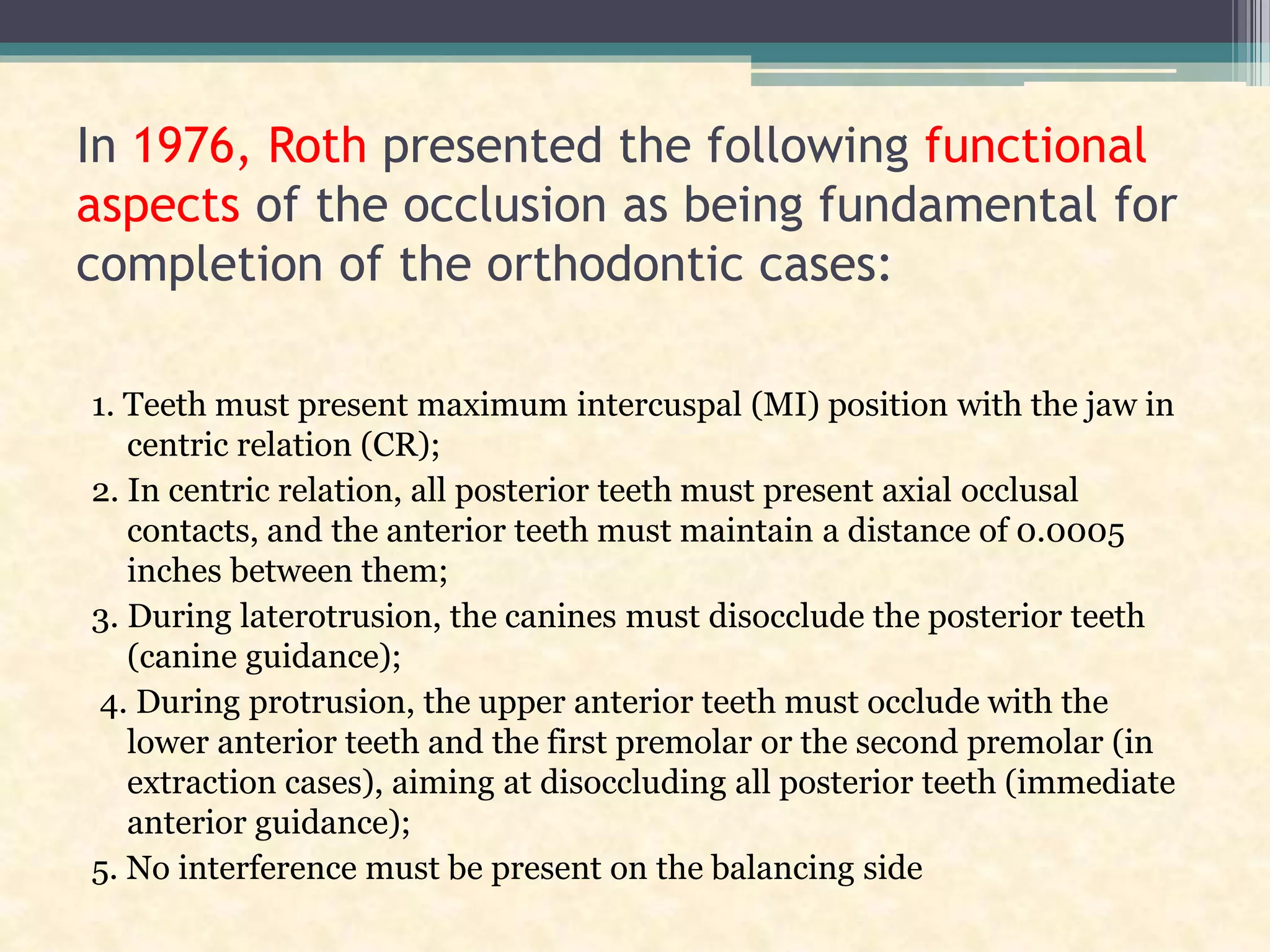 Occlusion in dentistry | PPTX