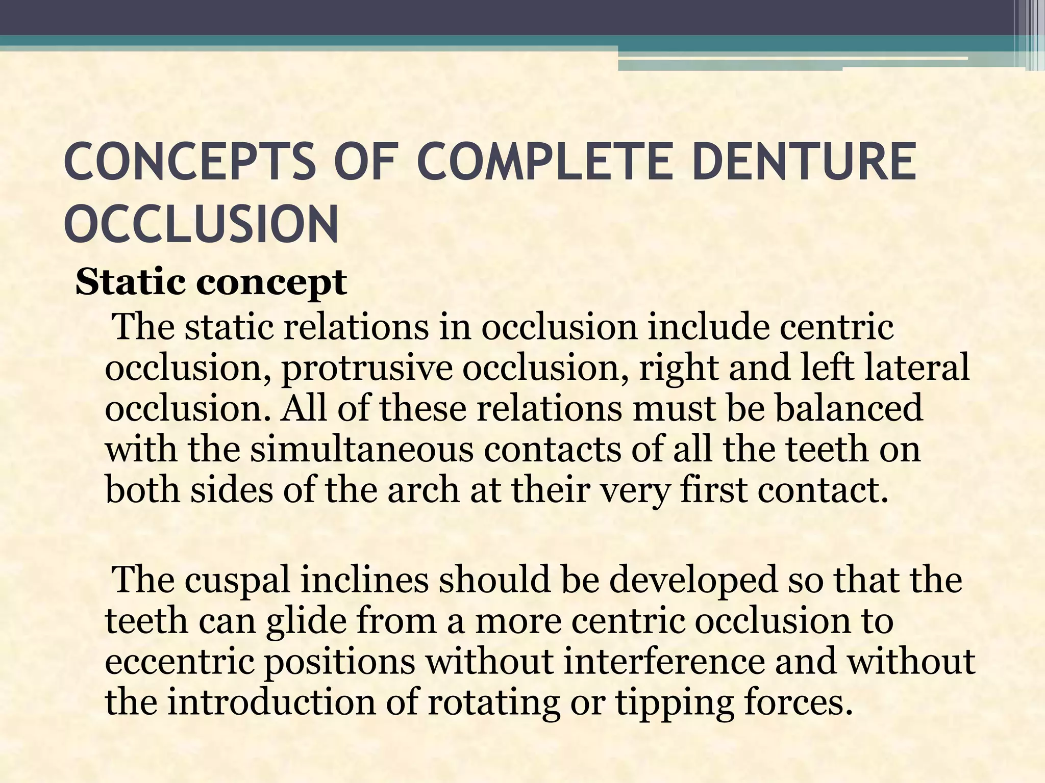 Occlusion in dentistry | PPTX