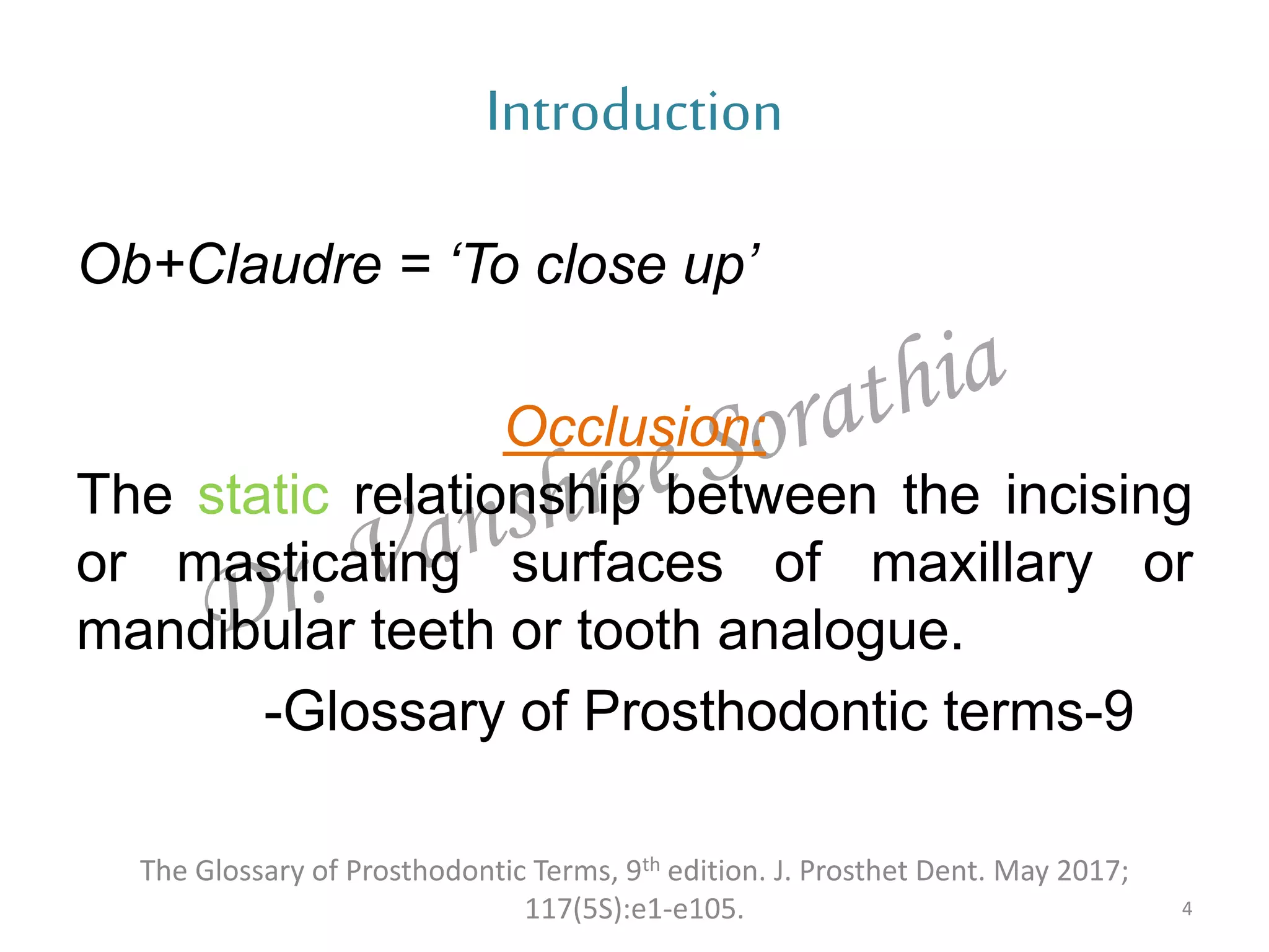 Occlusion in Fixed Dental Prosthesis | PPTX
