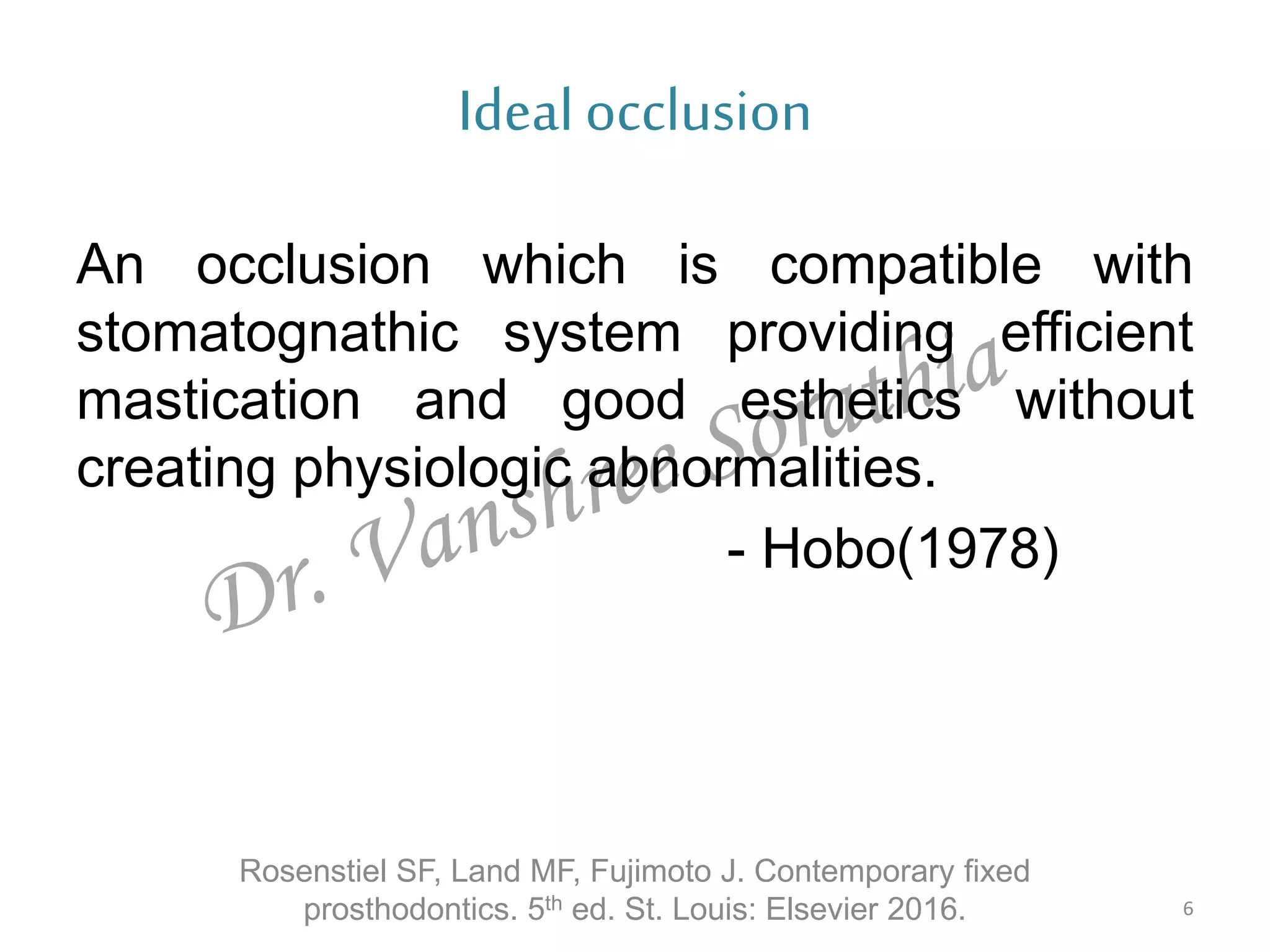 Occlusion in Fixed Dental Prosthesis | PPTX