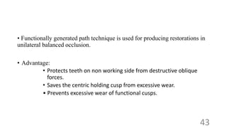 OCCLUSION IN FPD prosthodontics seminar final year | PPTX