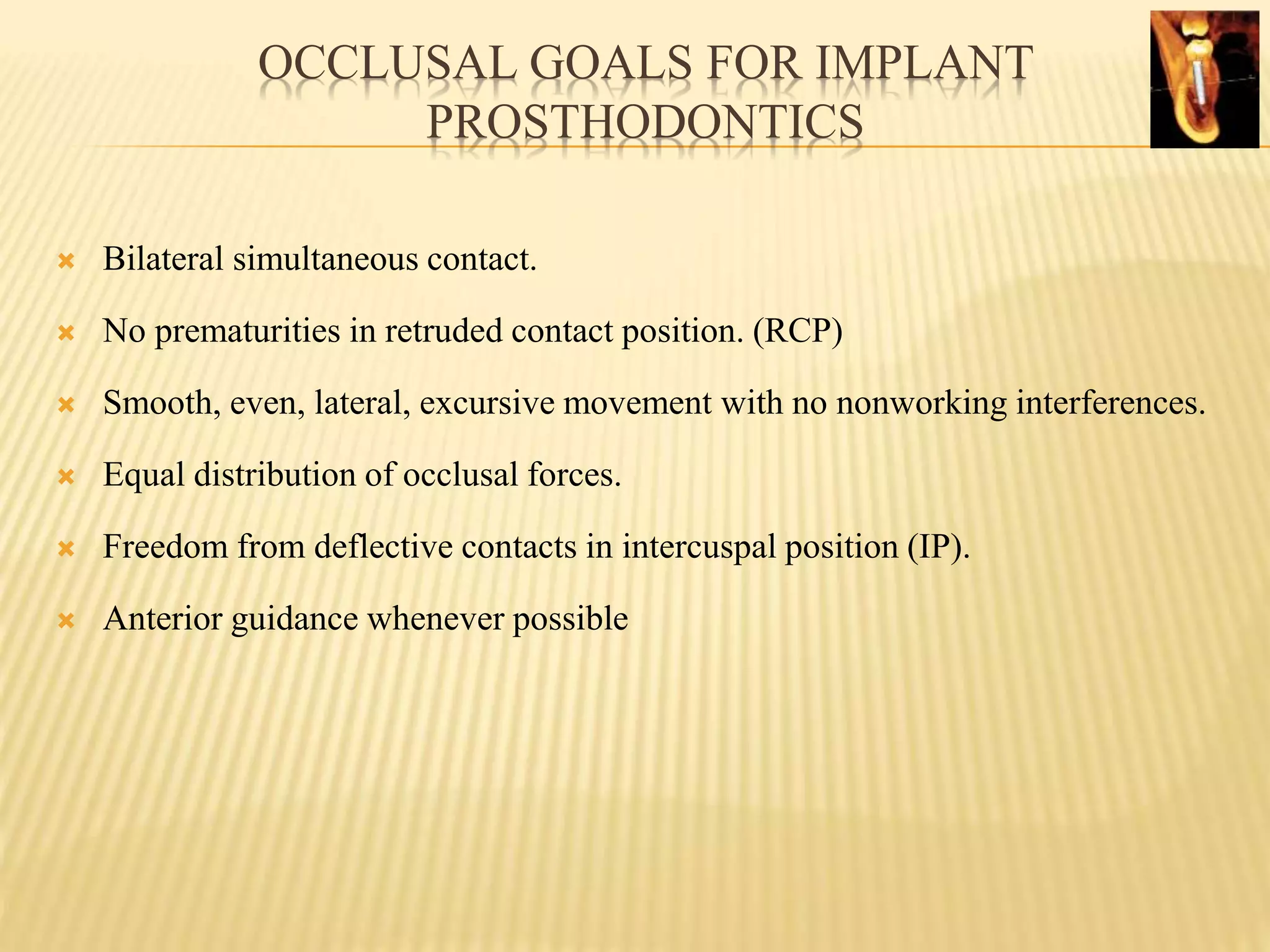 Occlusion in implant ss | PPTX
