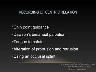 Occlusion in removable partial Denture | PPT