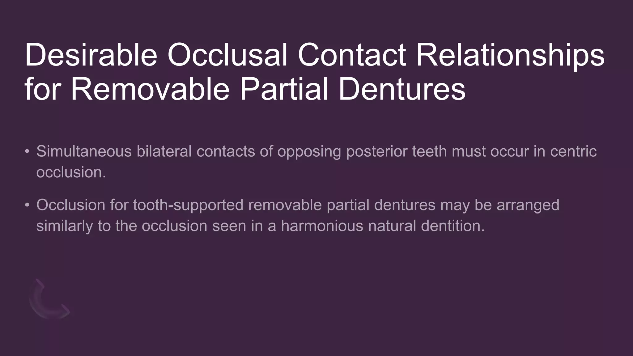 Occlusal Relationship in Removable partial denture | PPTX