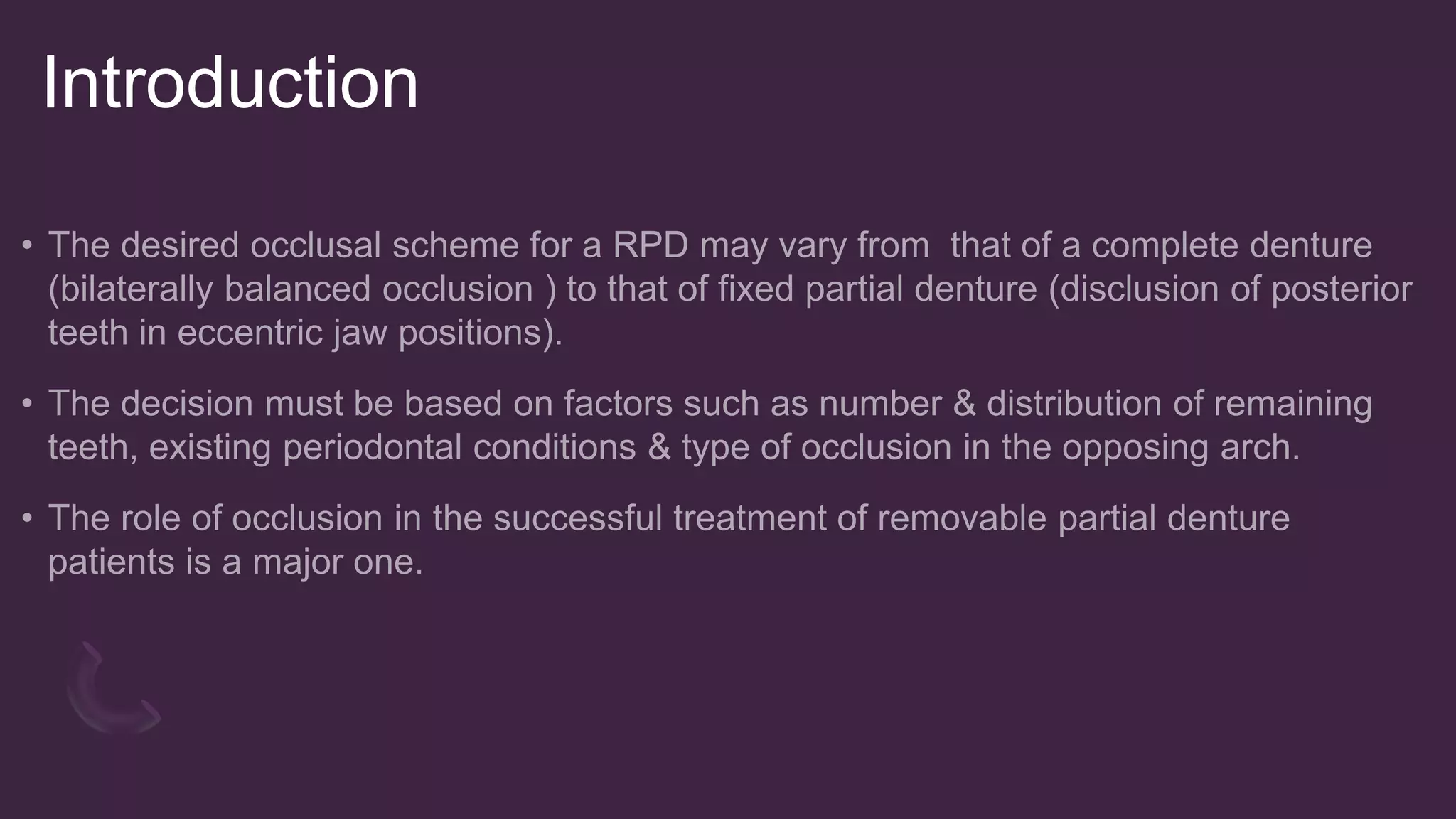 Occlusal Relationship in Removable partial denture | PPTX