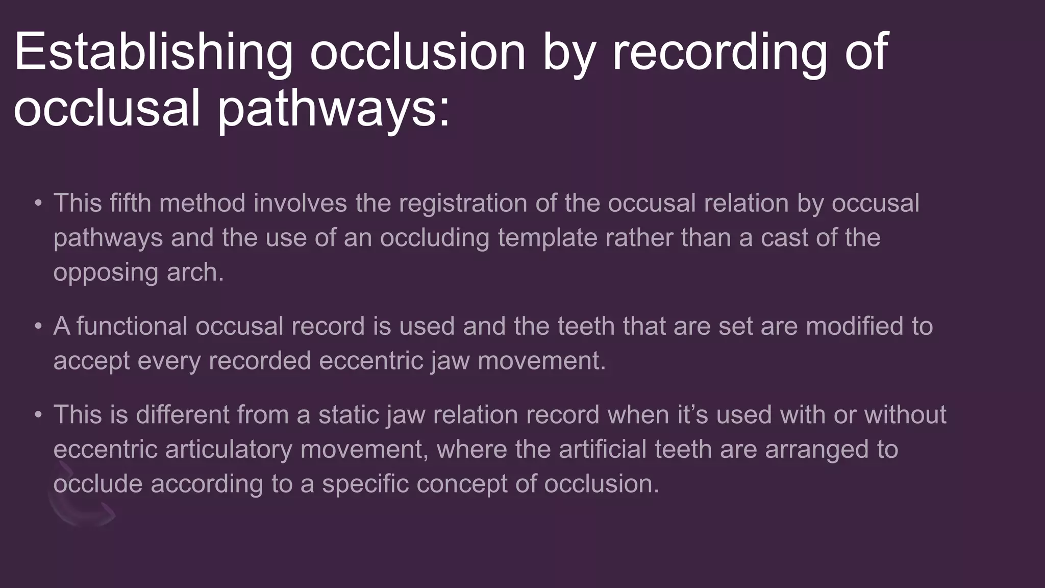 Occlusal Relationship in Removable partial denture | PPTX