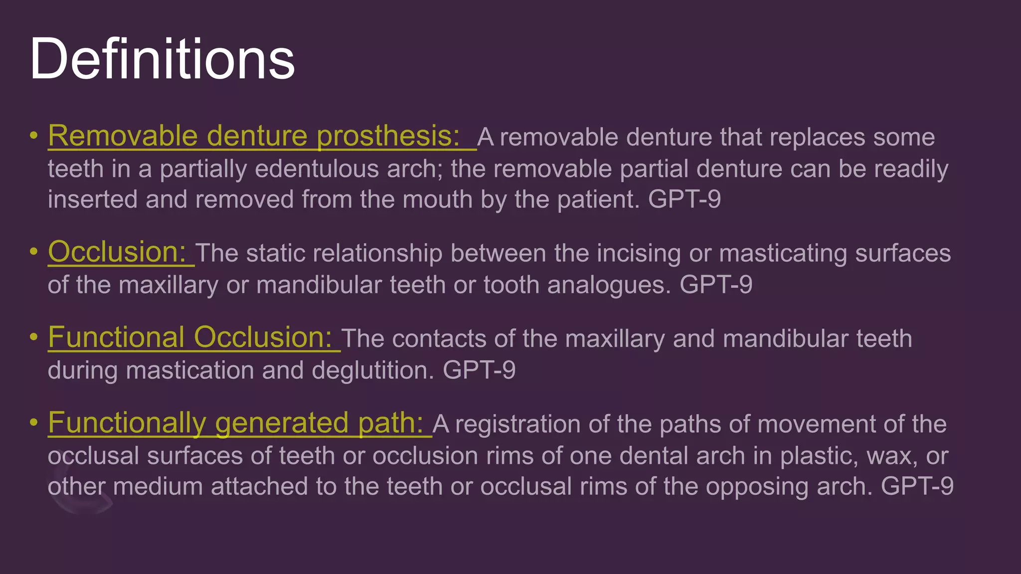 Occlusal Relationship in Removable partial denture | PPTX
