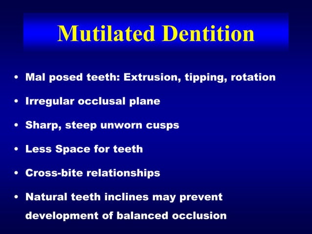 Occlusion of single denture (Management of Maxillary and Mandibular ...