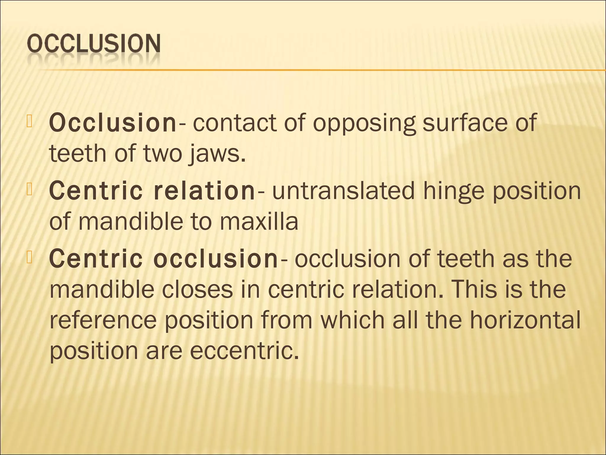 Occlusion ppt | PPT