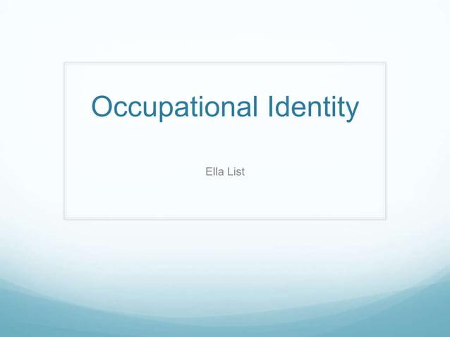 Occ sci presentation | PPT