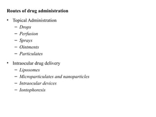 Occular drug delivery system with their method to overcome the barrier ...