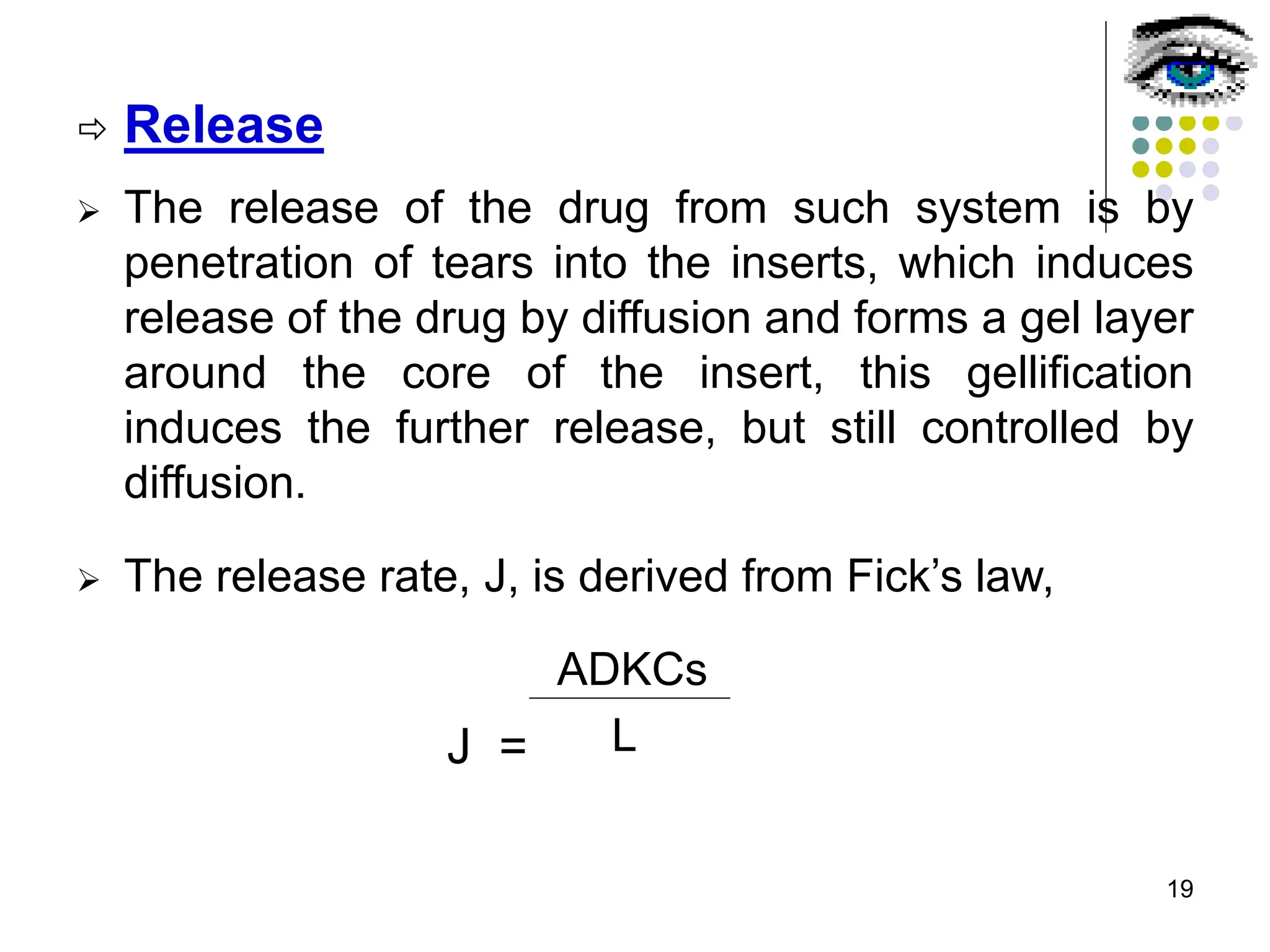 OCCULARDRUGDELIVERYSYSTEM Introduction Potential benefits ...