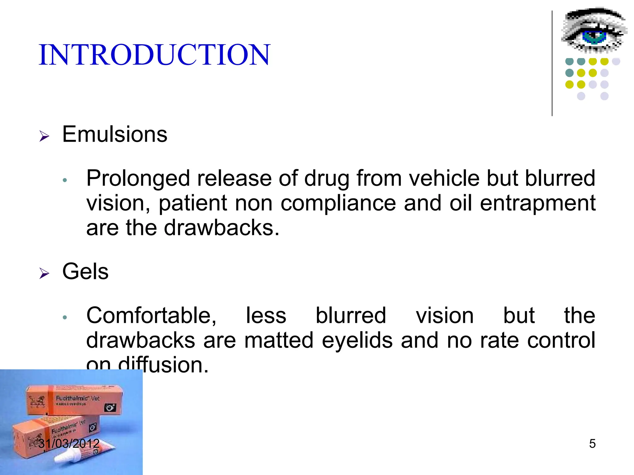 OCCULARDRUGDELIVERYSYSTEM Introduction Potential benefits ...