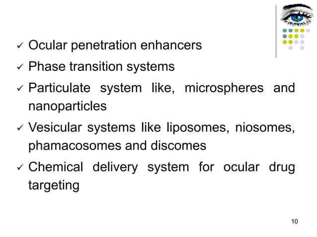 OCCULARDRUGDELIVERYSYSTEM Introduction Potential benefits ...