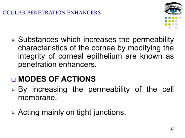 OCCULARDRUGDELIVERYSYSTEM Introduction Potential benefits ...
