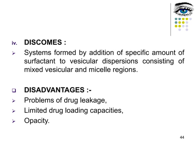 OCCULARDRUGDELIVERYSYSTEM Introduction Potential benefits ...
