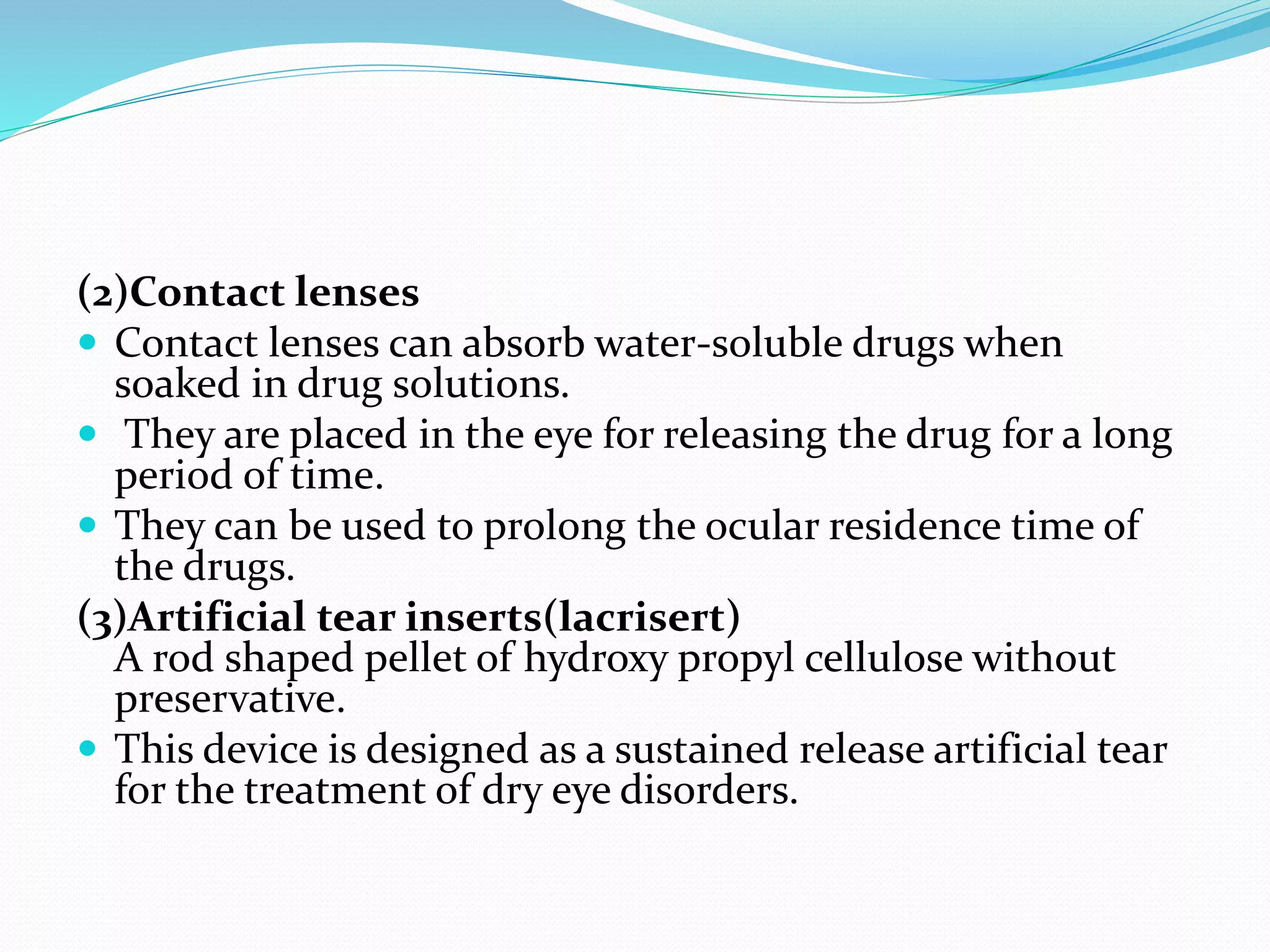 Occular drug delivery system ppt | PPTX