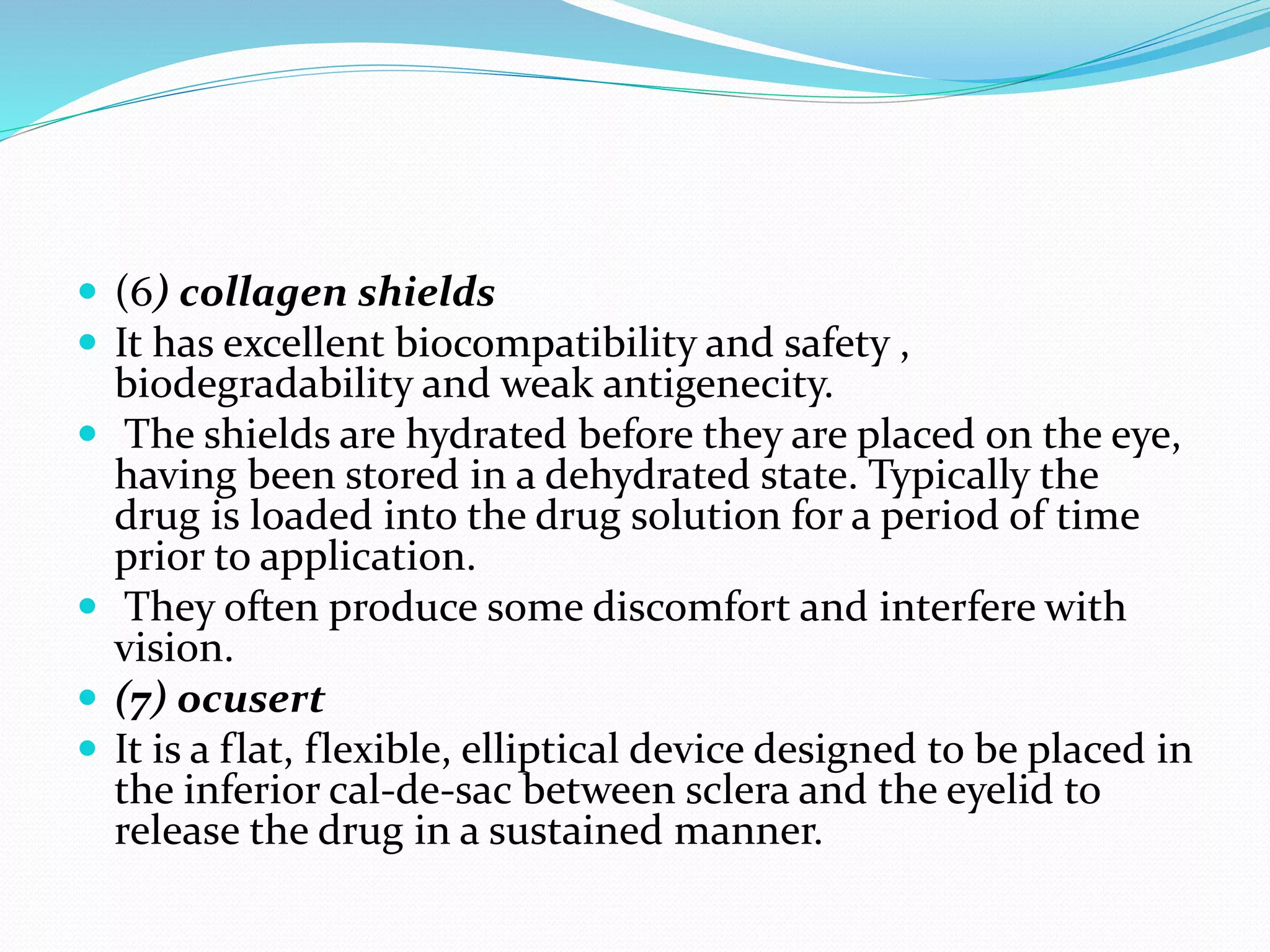 Occular drug delivery system ppt | PPTX