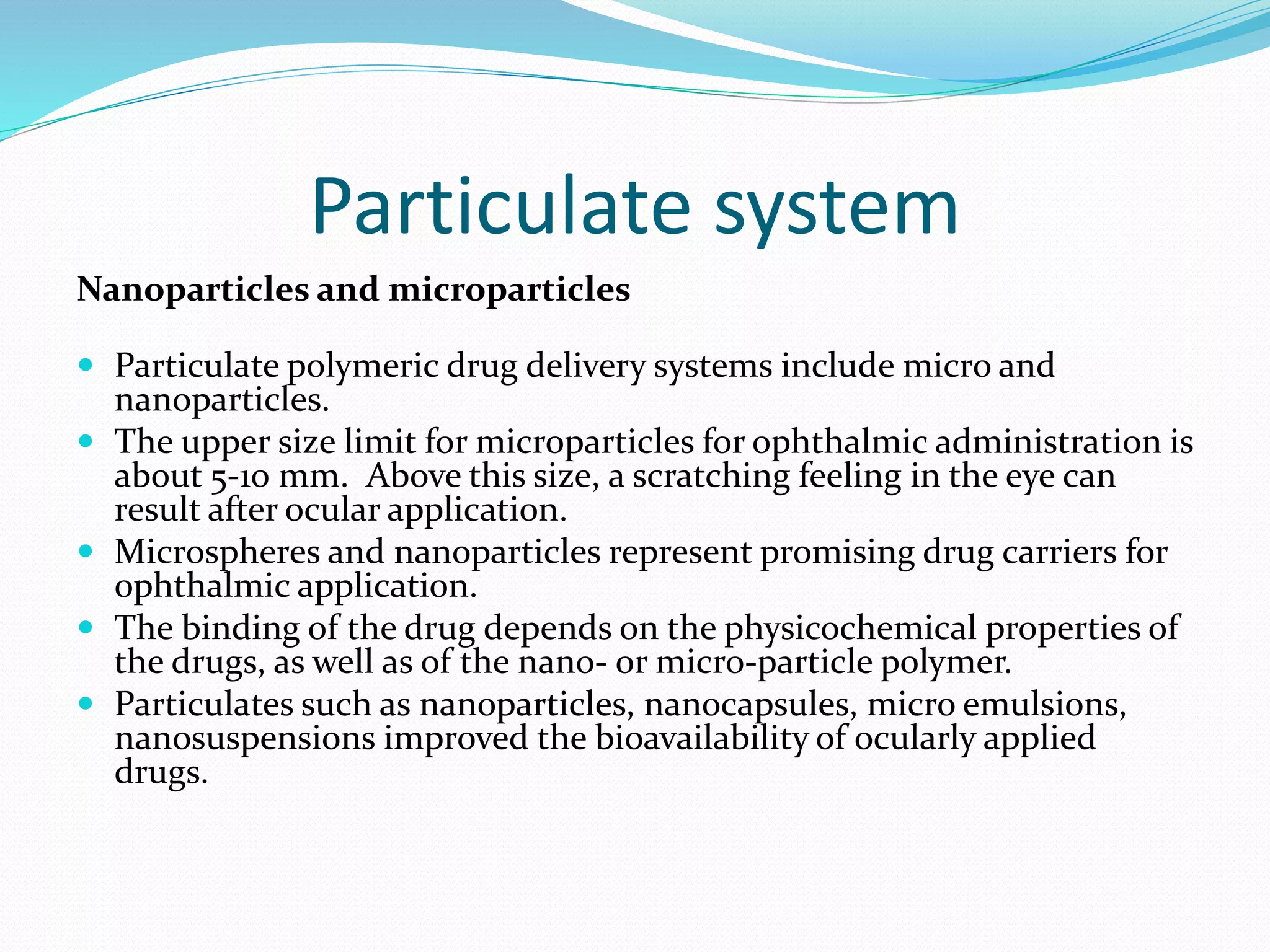 Occular drug delivery system ppt | PPTX