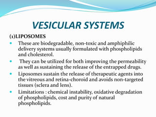 Occular drug delivery system ppt | PPTX