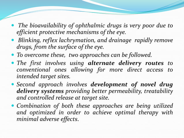 Occular drug delivery system ppt | PPTX | Eye and Vision Conditions ...
