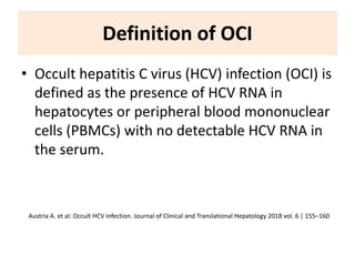 Occult hcv infection the updated knowledge | PPTX