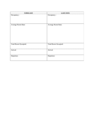 Occupancy calculation form | DOC