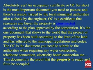 Occupancy certificates - Do I need it | PPTX