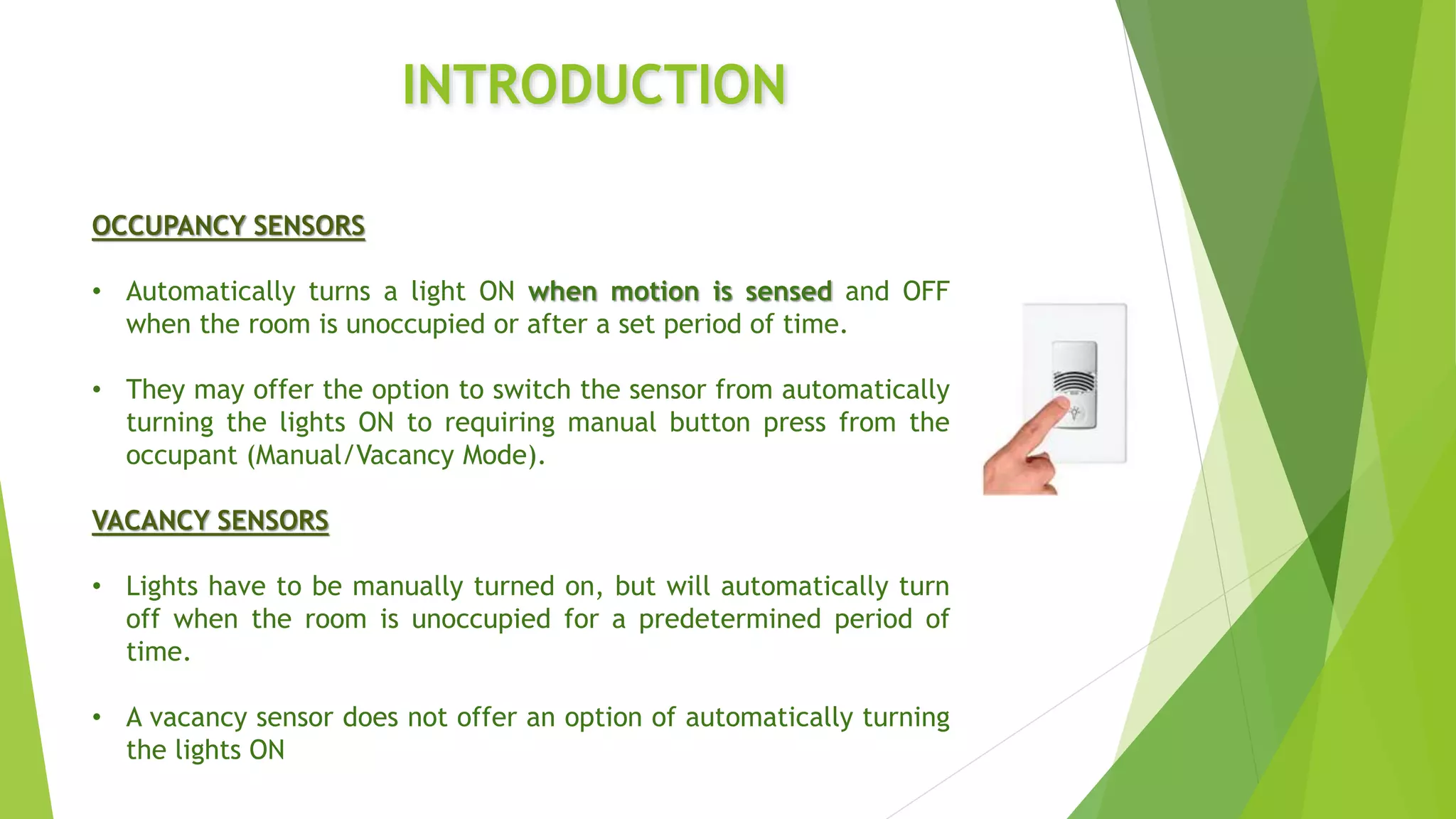 Occupancy sensors | PPTX