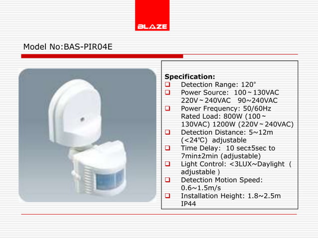 Occupancy sensors models blaze automation | PPTX