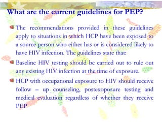 Occupatinal expolure to hiv dr. rabi | PPT