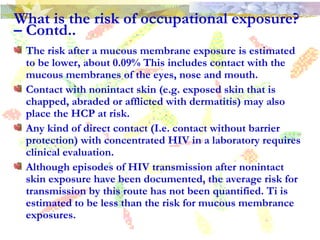 Occupatinal expolure to hiv dr. rabi | PPT | Infectious Diseases ...