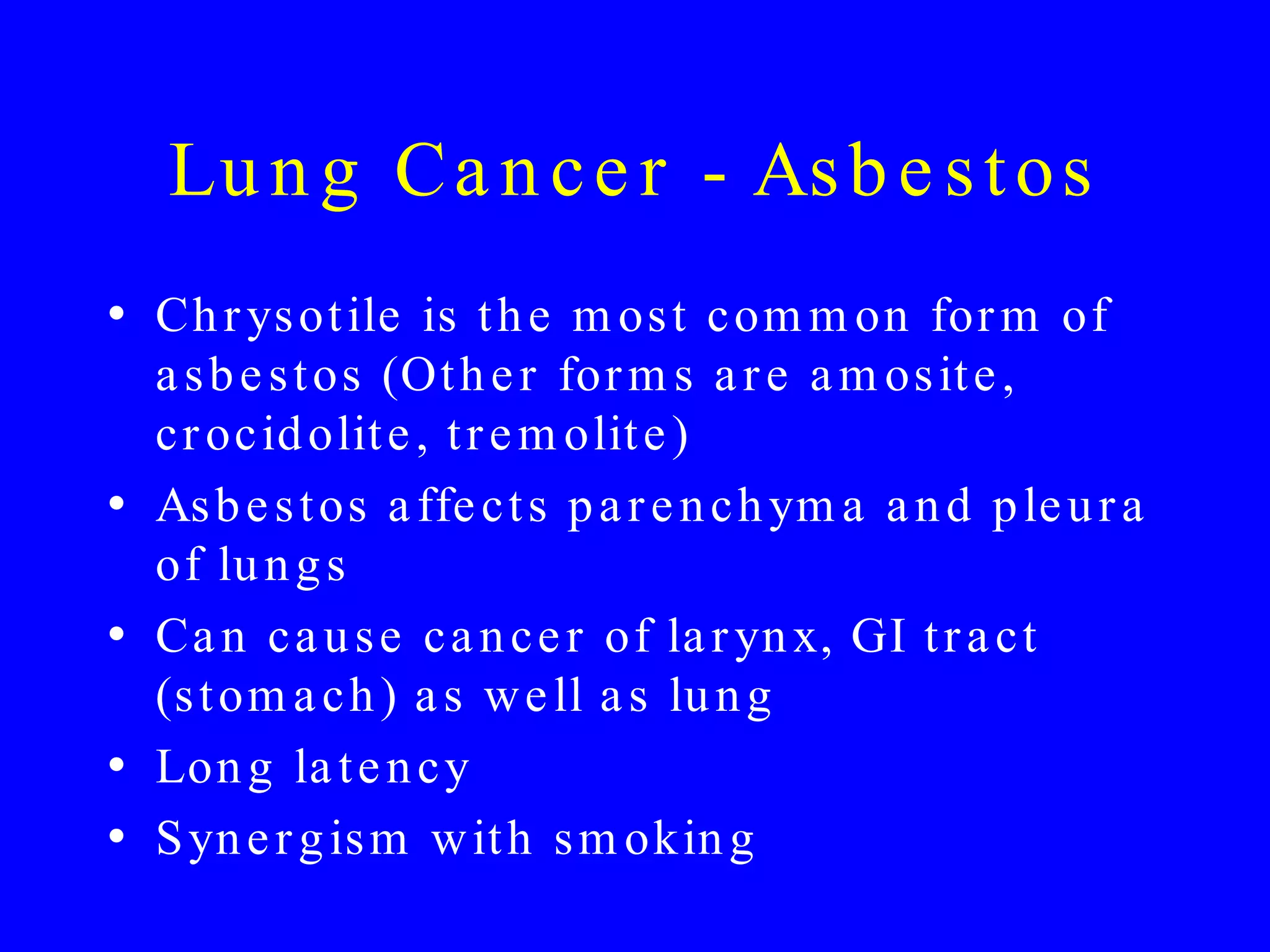 OCCUPATIONAL CANCERS | PPT